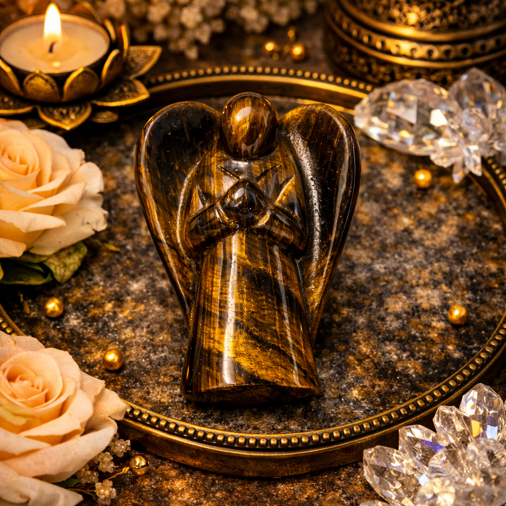 Tiger Eye Angel for Success and Courage by Crystall and Herbs